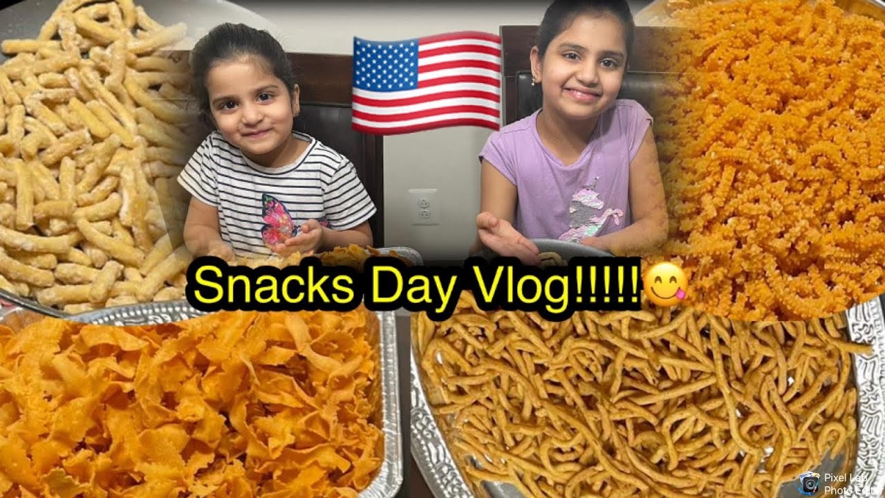 Snacks Day vlog// kids funny video//making 4 kind of snacks//USA Tamil ...