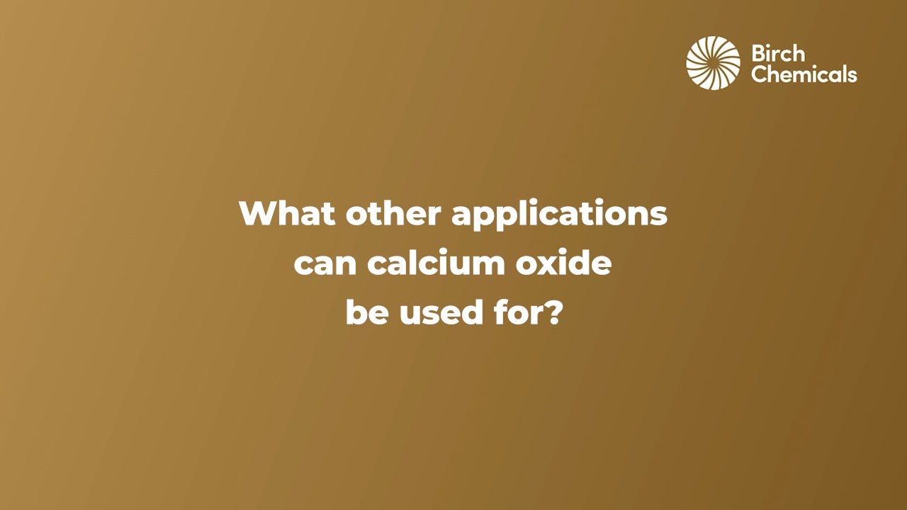 What other applications can calcium oxide be used for? - YouTube