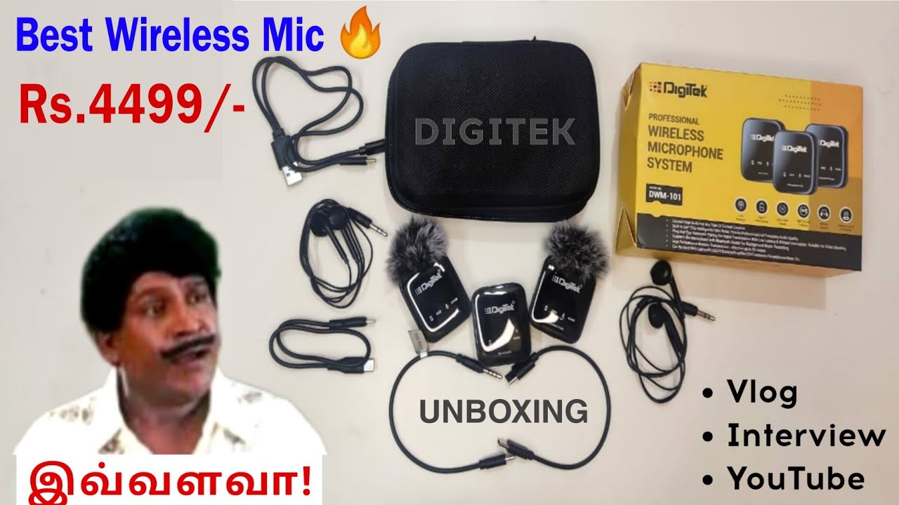 🎙️Digitek Wireless Mic Review Tamil | Best Wireless Mic For YouTube ...