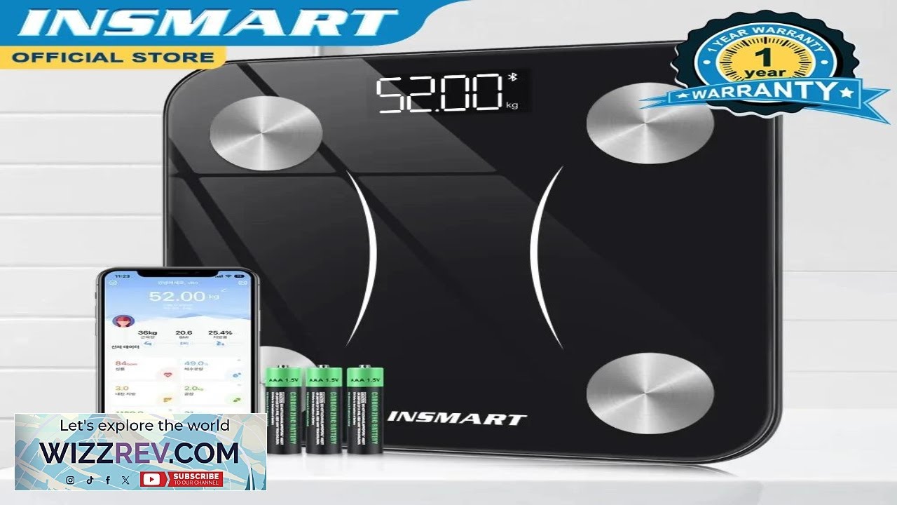 INSMART Bathroom Scale Smart Body Balance Body Fat Digital Bioimpedance ...