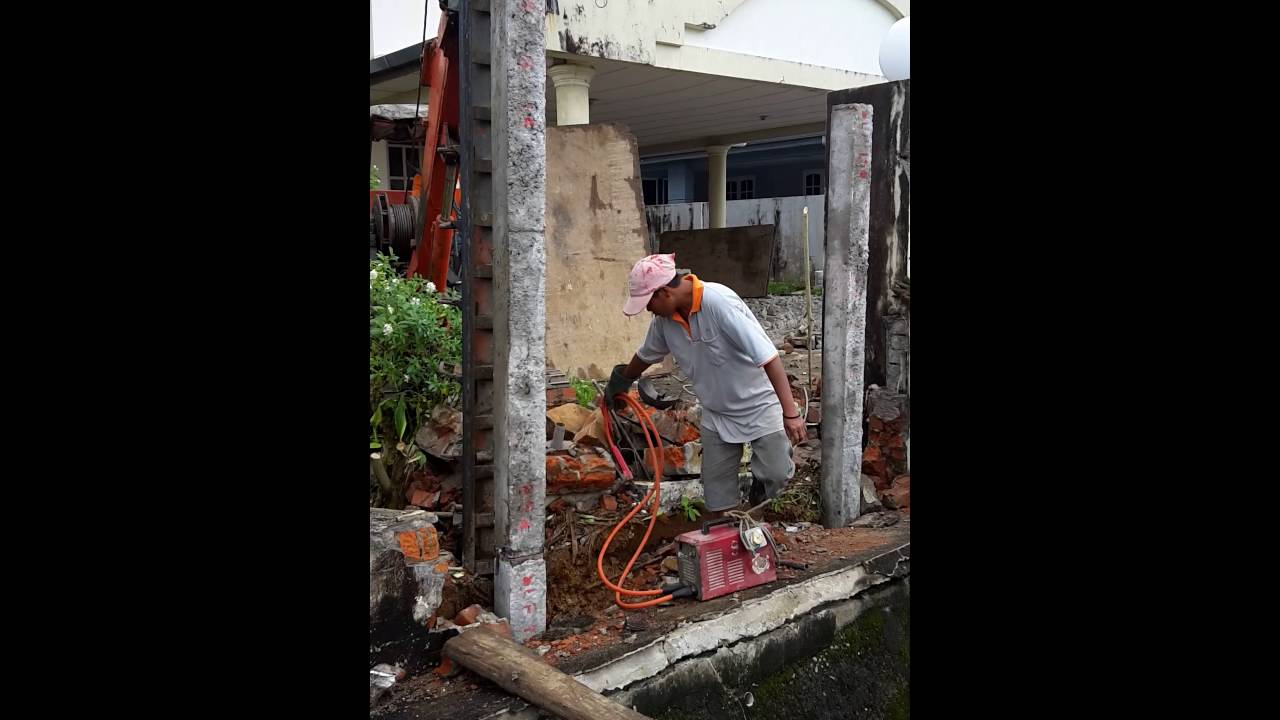 Mini piling hammer - YouTube