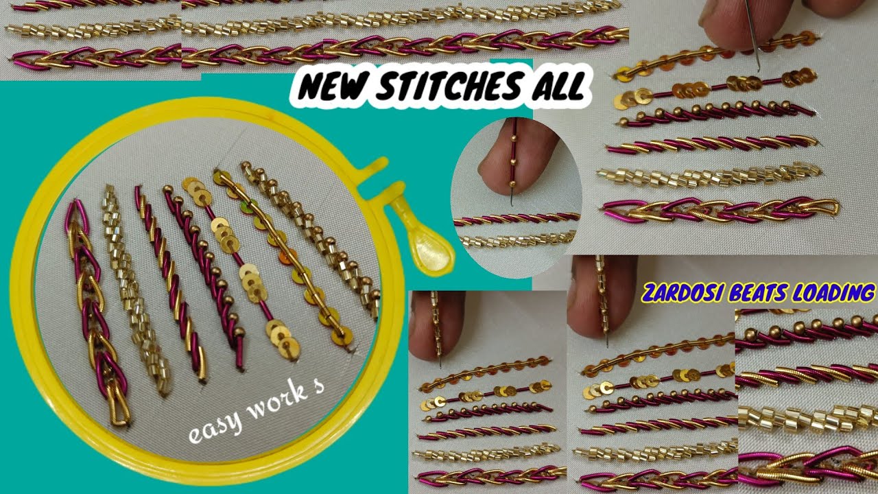 aari work all stitches easy how to stitch||different type stitches ...