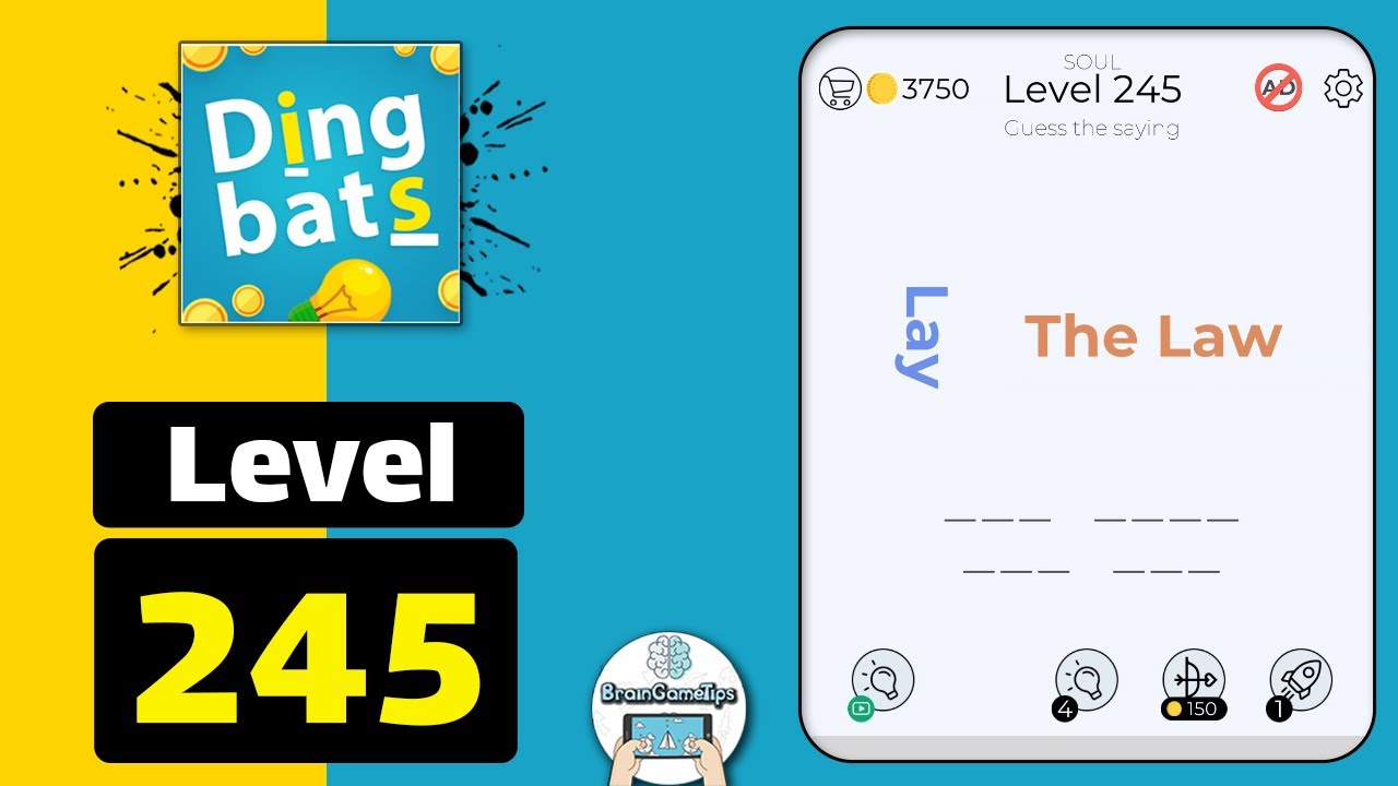 Dingbats Level 245 Lay the law Walkthrough - YouTube