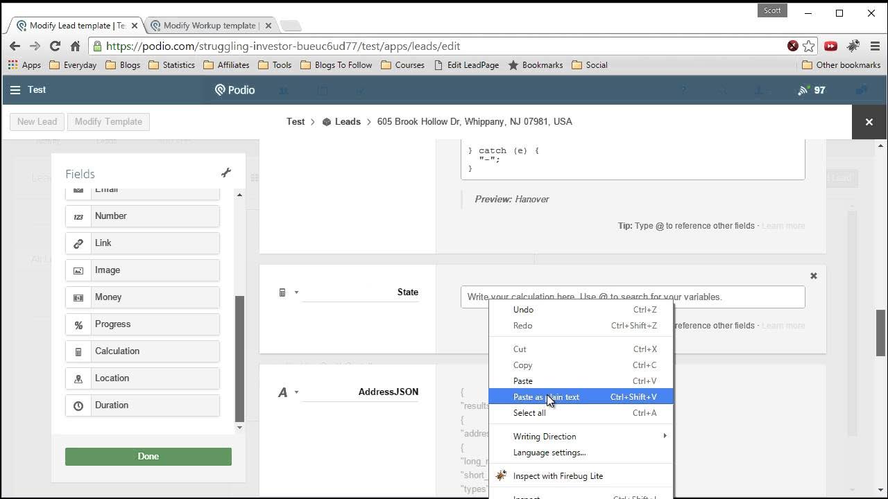 Podio Tutorial - Get Full Property Address Info from Google - Part #3 - YouTube