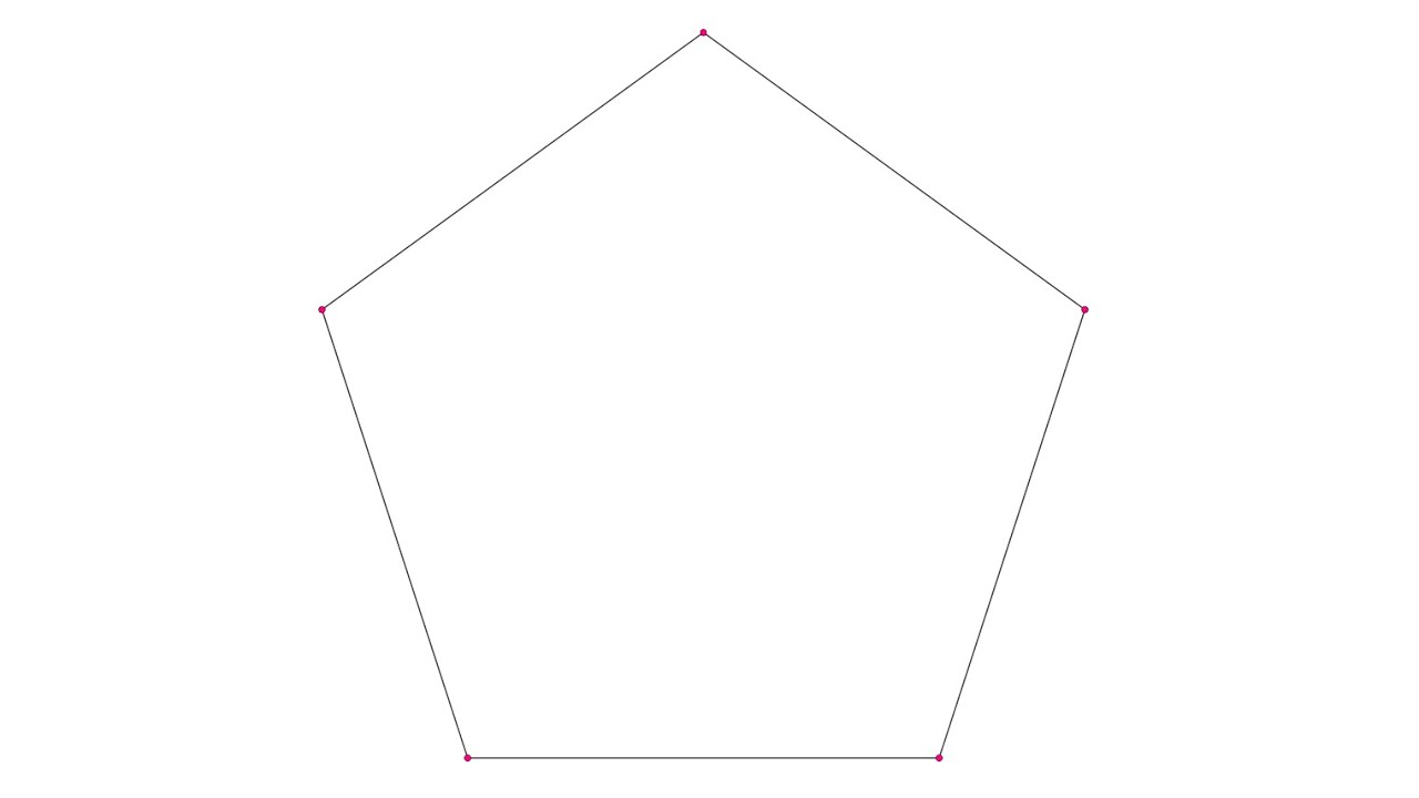 Drawing of a regular pentagon inscribed in a circle - YouTube