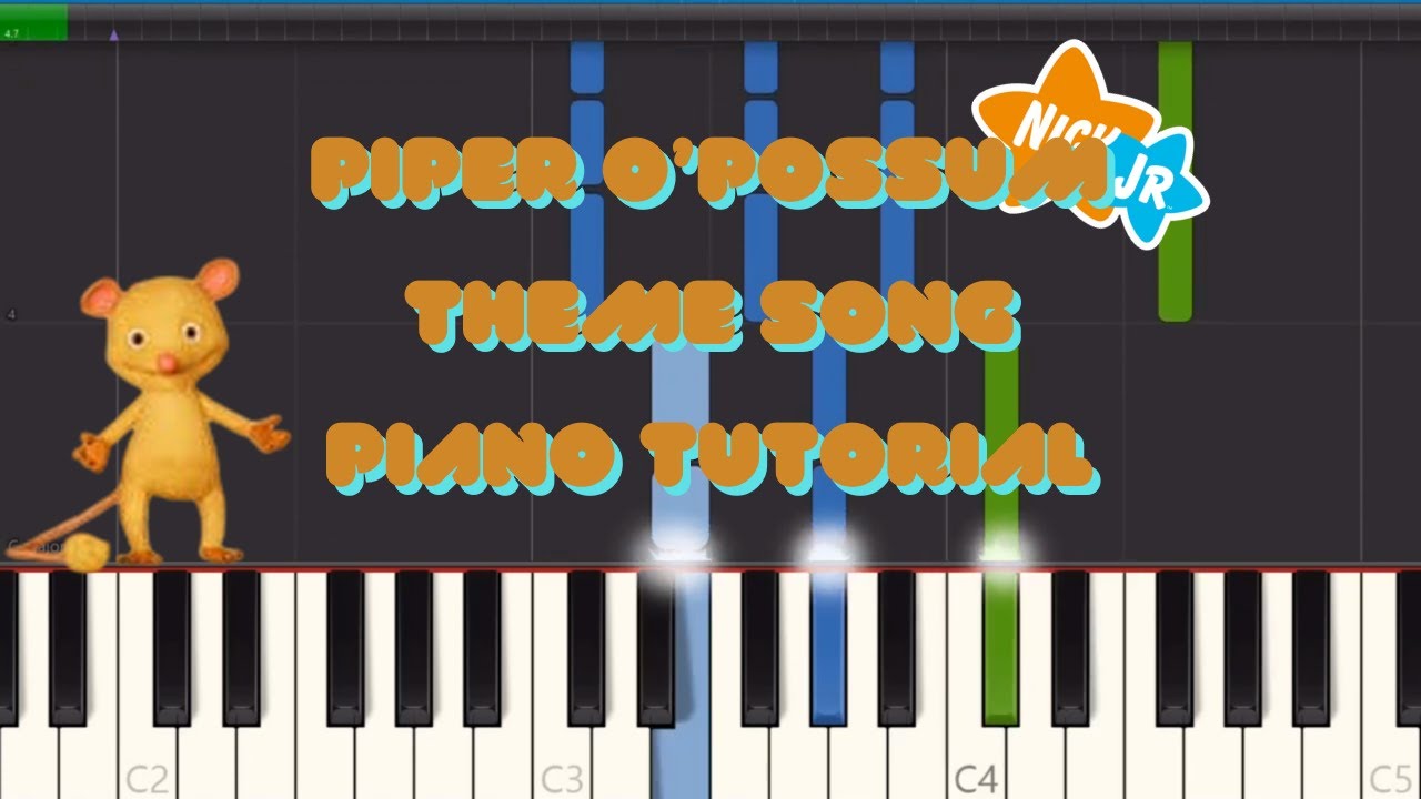 Piper O'Possum - Love To Play Theme Song (Synthesia) With Sheet Music ...