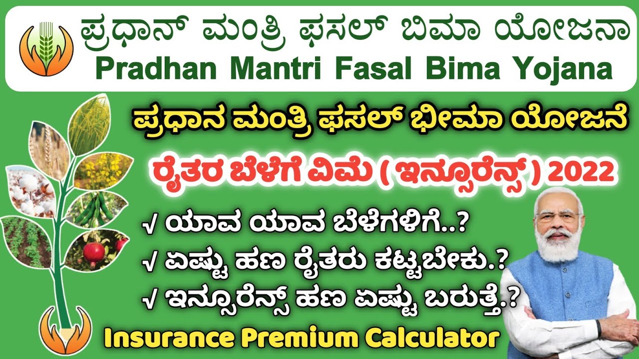 Crop Insurance| PM Fasal Bima Yojana Kannada| Pradhan Mantri Fasal Bima ...
