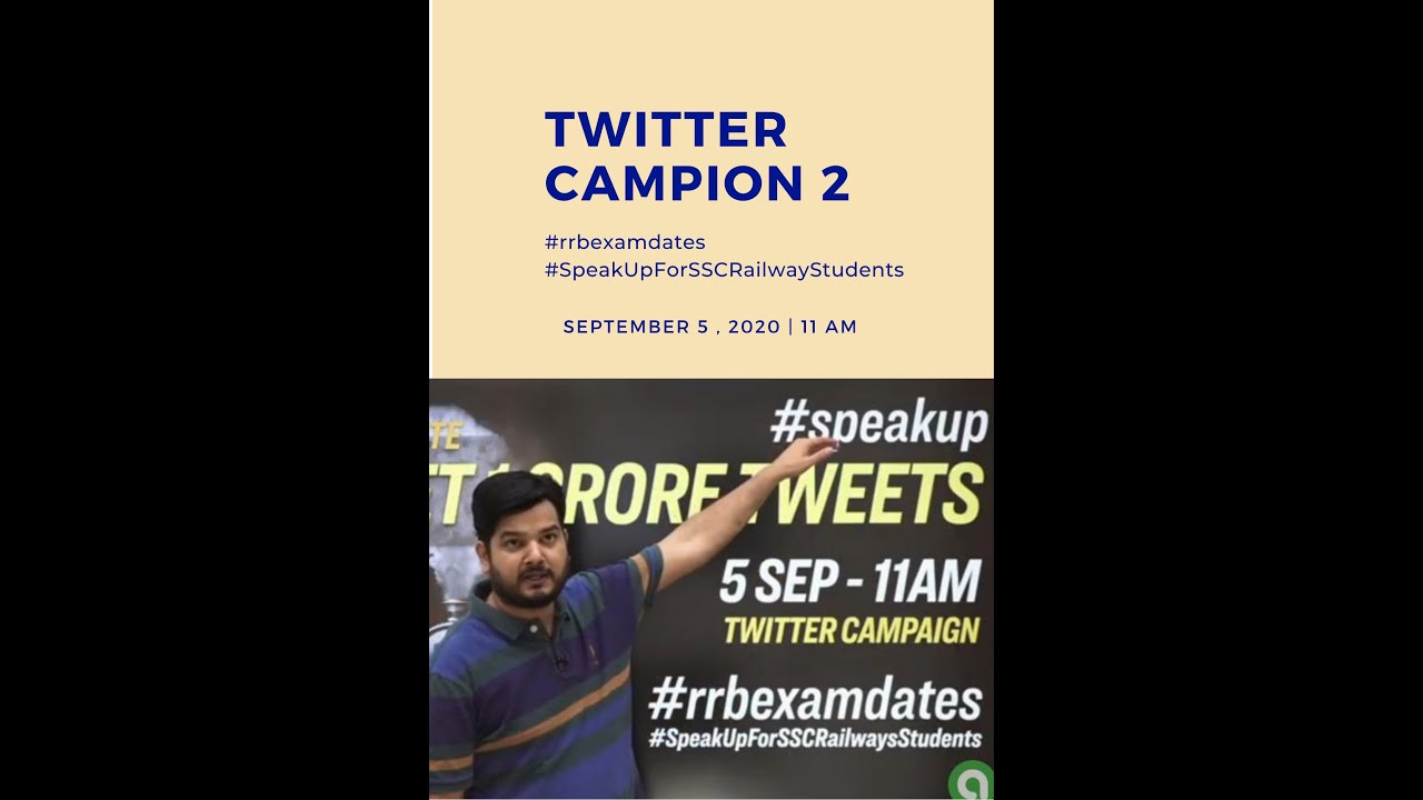 Twitter champion Part 2 #speakupforSscRailwayStudents #rrbexamdates # ...