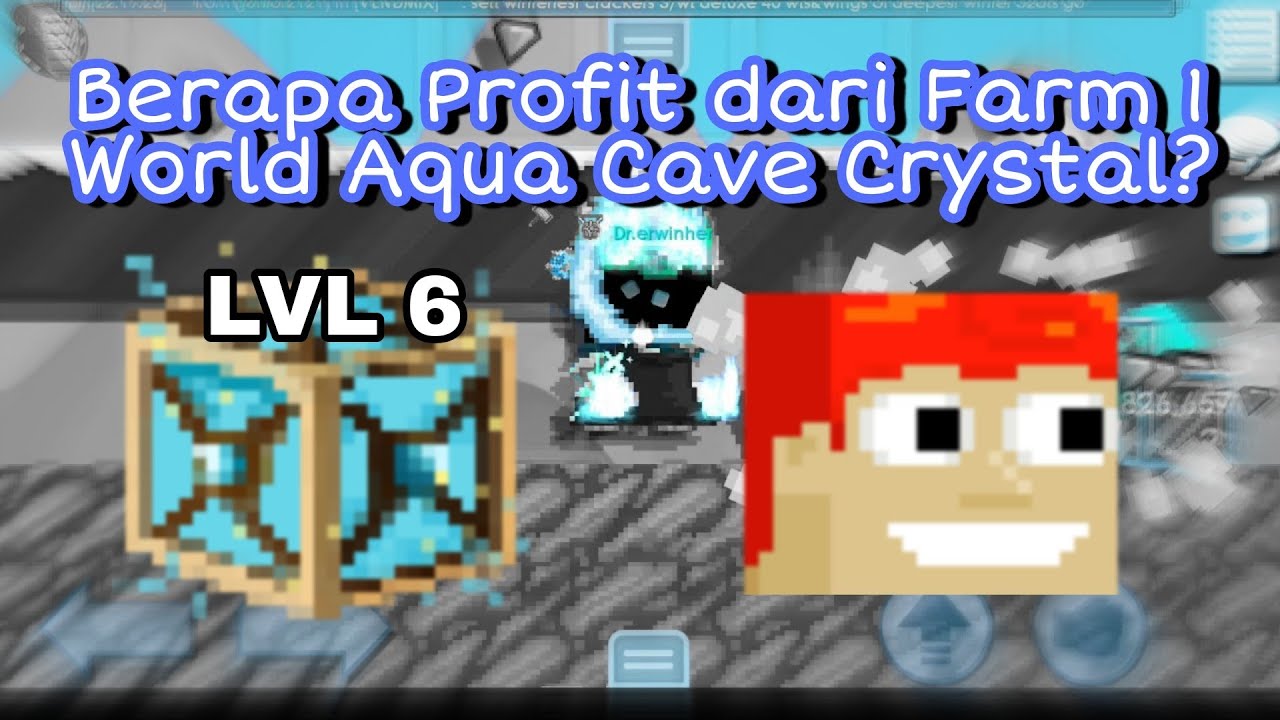 BERAPA PROFIT DARI 1 FARM AQUA CAVE CRYSTAL? -Growtopia - YouTube