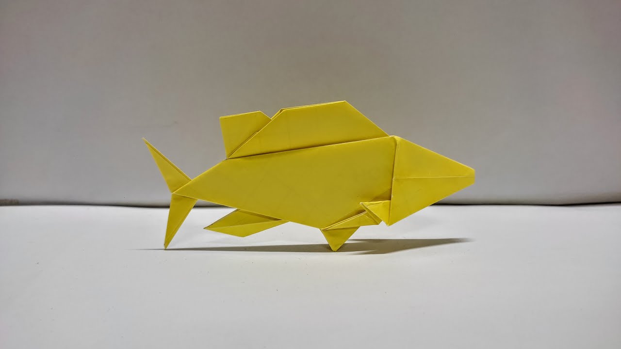 How to make a paper Perch Fish Easy | Origami Perch Fish - YouTube