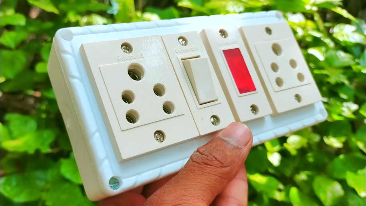 Electrical switch board connection | Indicator + switch + two sockets ...