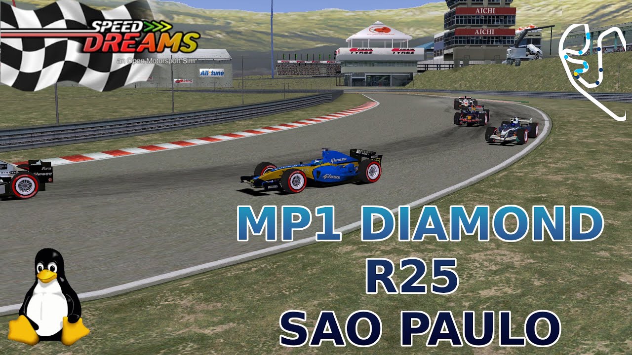 Speed Dreams (Linux) - MP1 Diamond R25 en Sao Paulo - YouTube