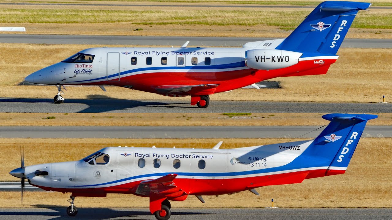 Royal Flying Doctor Service PC-24 & PC-12 Landing at Jandakot - 5 Jan ...