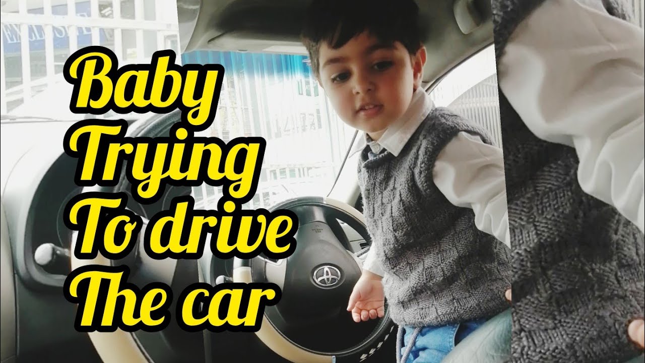 Can Baby Start The Car? Baby Trying hard To Drive The Car👨‍👦 - YouTube