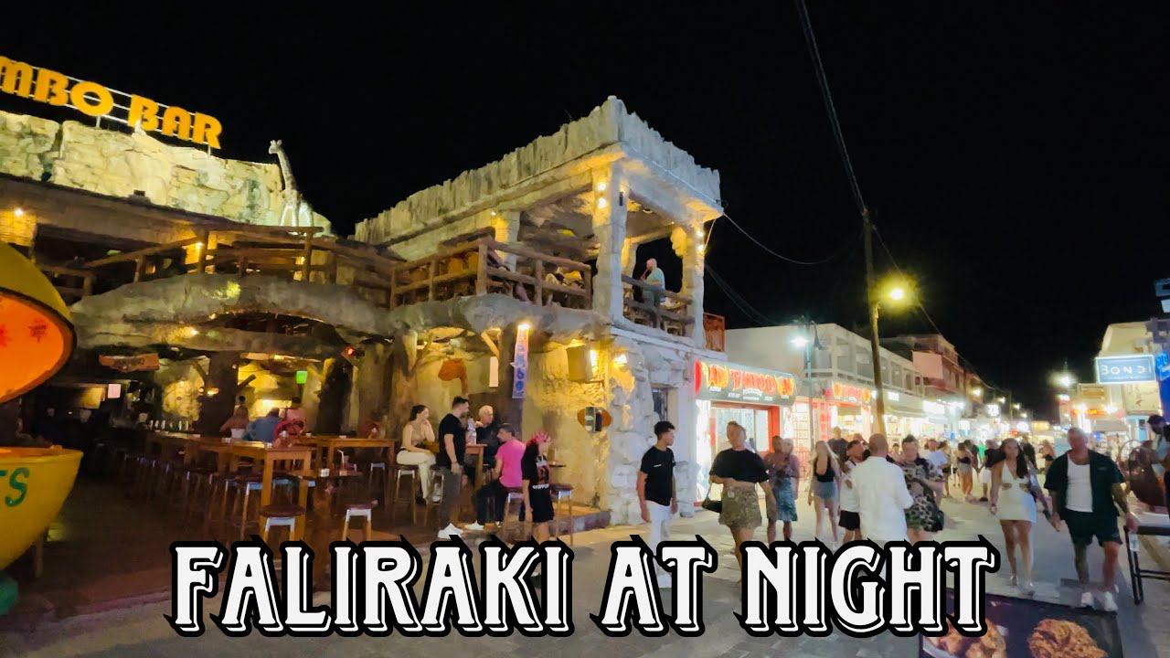 Faliraki at Night ~ Rhodes Greece - YouTube