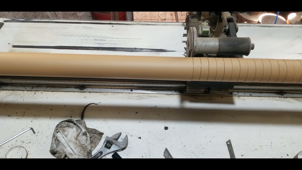 Paper Tube Produciton Process 3 - Cutting Tubes - YouTube