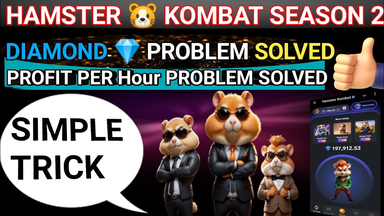 Hamster Kombat Season 2 Diamond problem solved || Hamster Profit per hour Problem solved | - YouTube