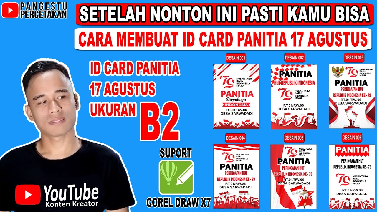 CARA MEMBUAT ID CARD PANITIA 17 AGUSTUS | FREE TEMPLATE ID CARD PANITIA ...