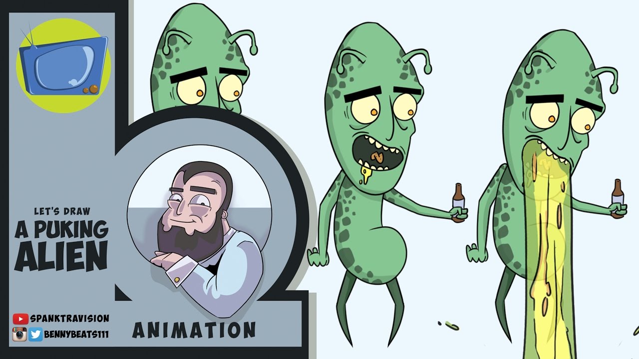 A Puking ALIEN (Animation) - YouTube