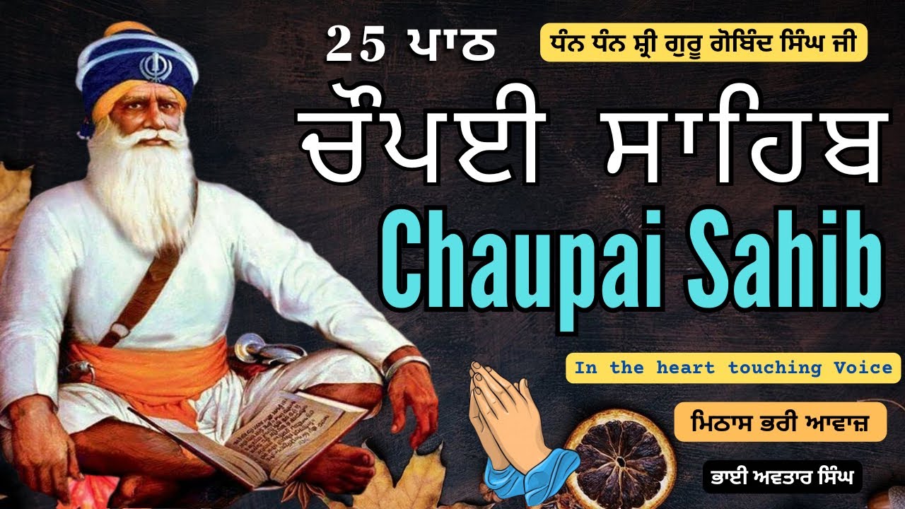 Chaupai Sahib Path 25 | Vol 95 | Chaupai Sahib Path Fast | Nitnem ...