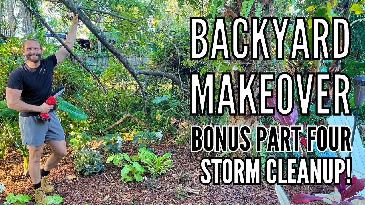 BONUS Backyard Makeover Part 4 | Yard Cleanup | The Best Mini Chainsaw ...