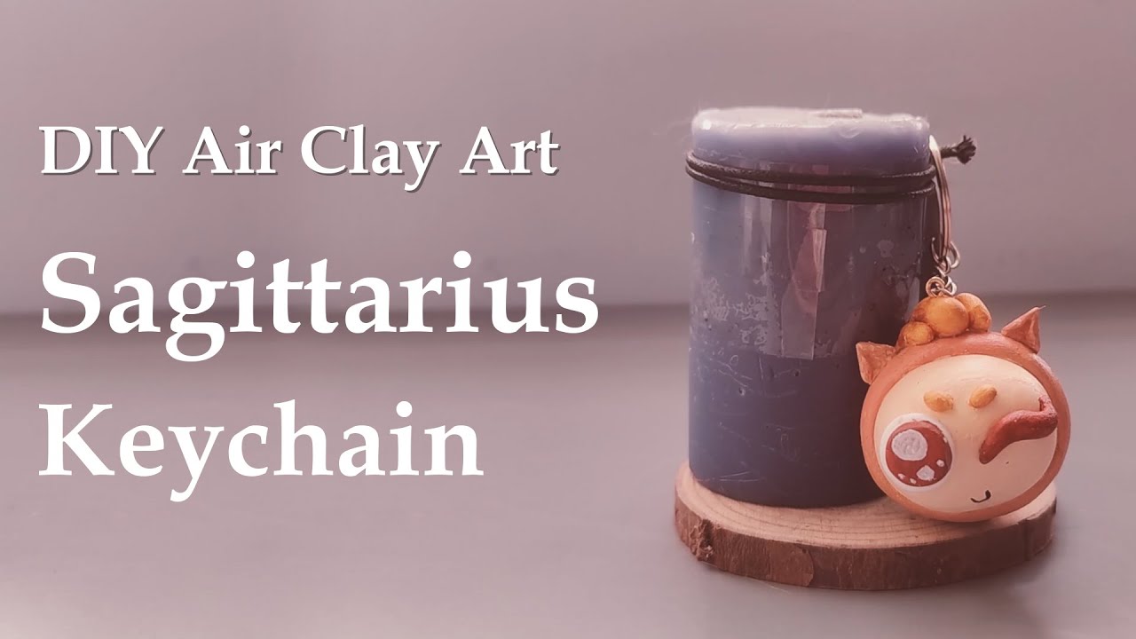Sagittarius Keychain with Clay - Air Dry Clay Crafts | Air Dry Clay ...