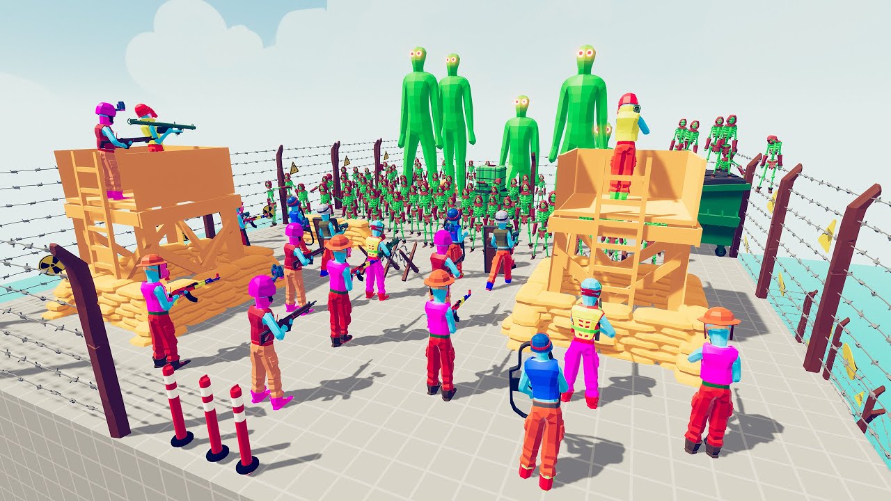 ZombieS 100 Units vs Army Soldier - Totally Accurate Battle Simulator ...