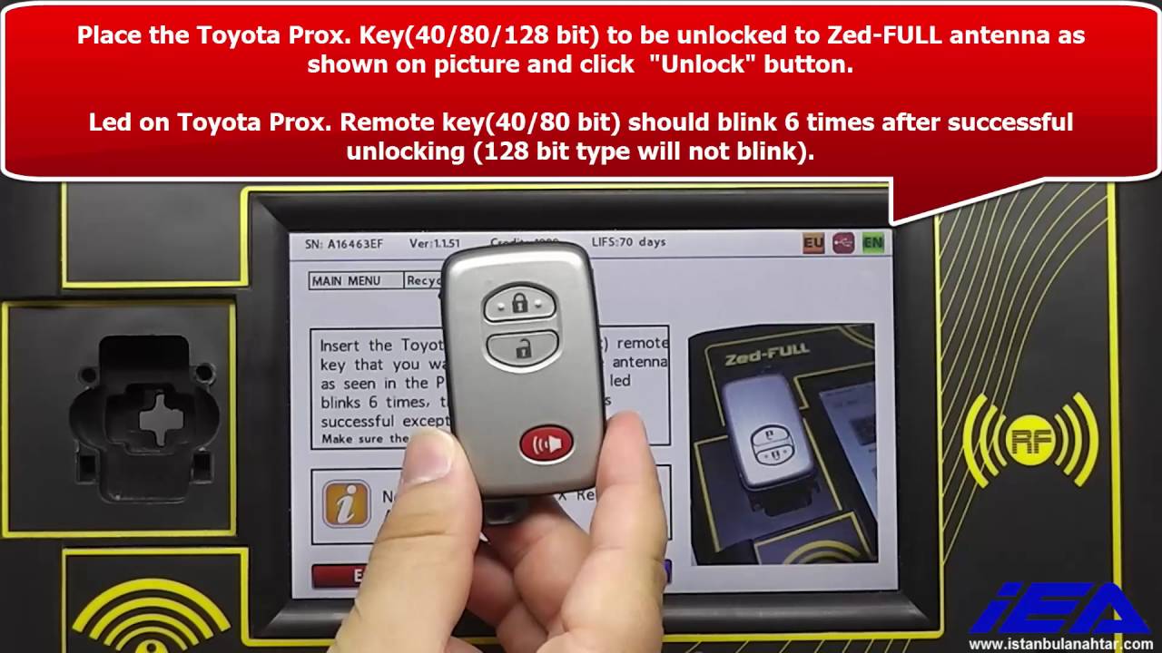 Unlocking Applicaton for Toyota Prox 80 Bit Remote Key - YouTube