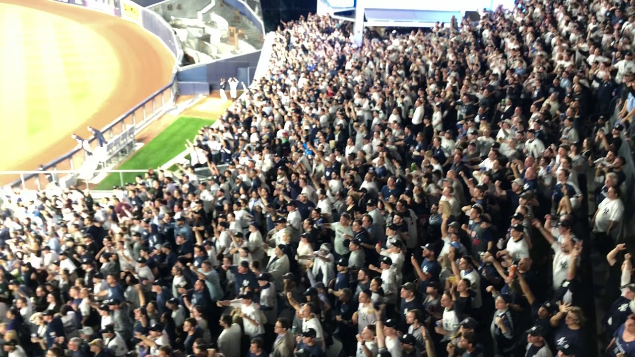 Yankee Stadium bleachers going crazy during 2018 AL Wild Card Game ...
