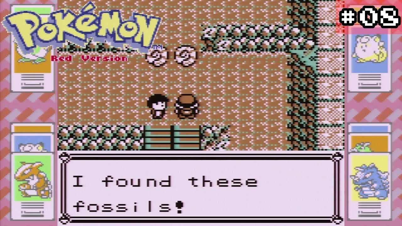 Let's Play Pokemon Red - Part 8 - Fossils of Mt. Moon - YouTube