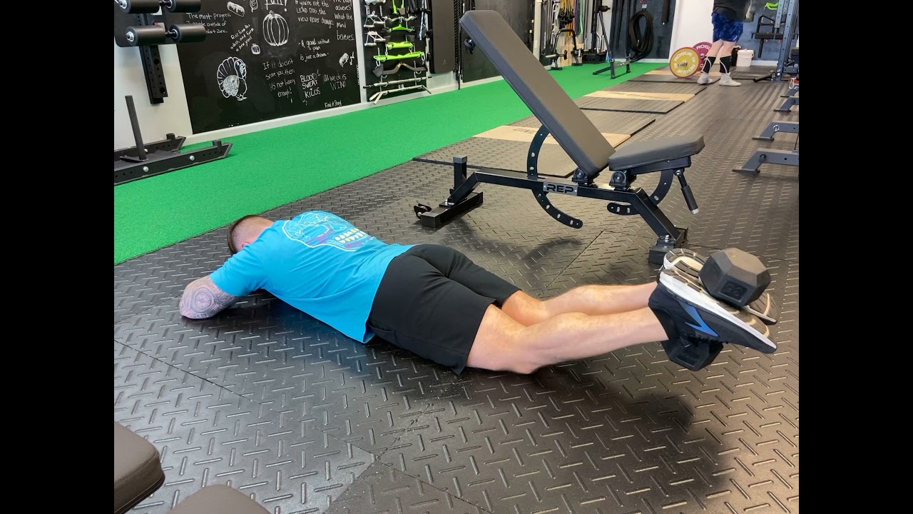 Dumbbell Lying Leg Curl - YouTube