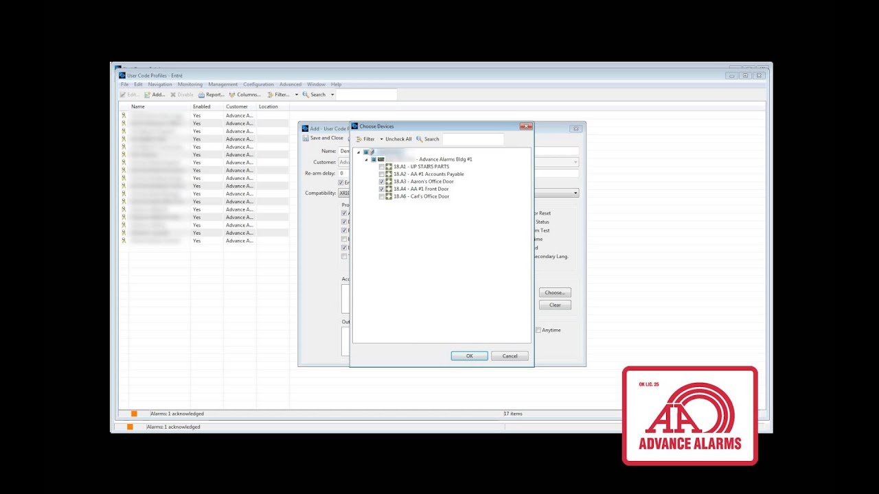 Advance Alarms - Tulsa Access Control - DMP Entre Tutorial - Adding a Profile - YouTube