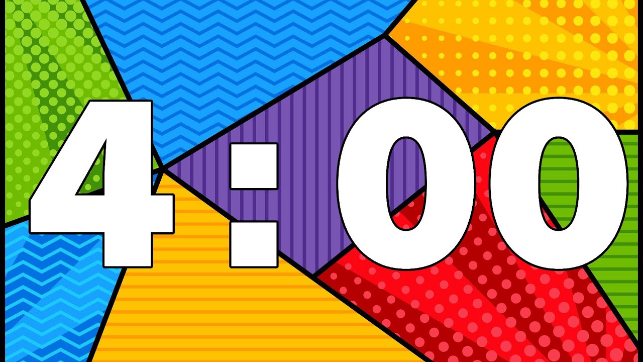 4 Minute Countdown Timer | Comic Book Background - YouTube