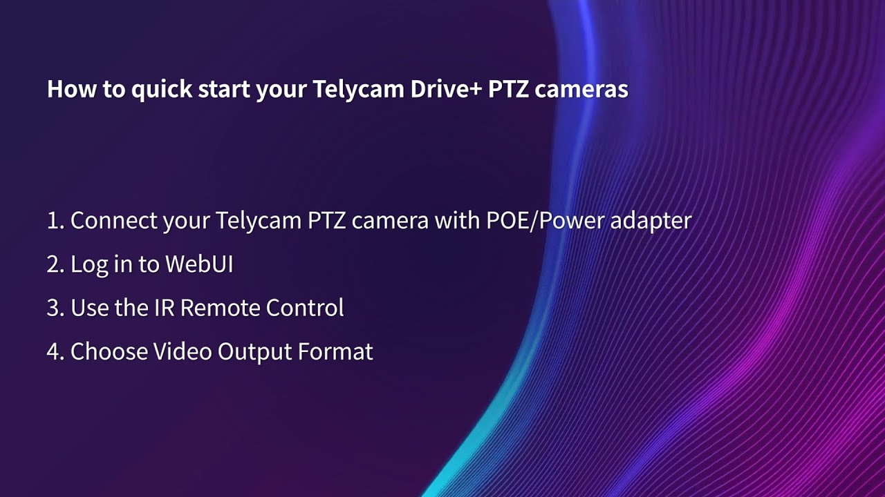 E12【Drive+】How to quick start your Telycam Drive+ PTZ cameras - YouTube
