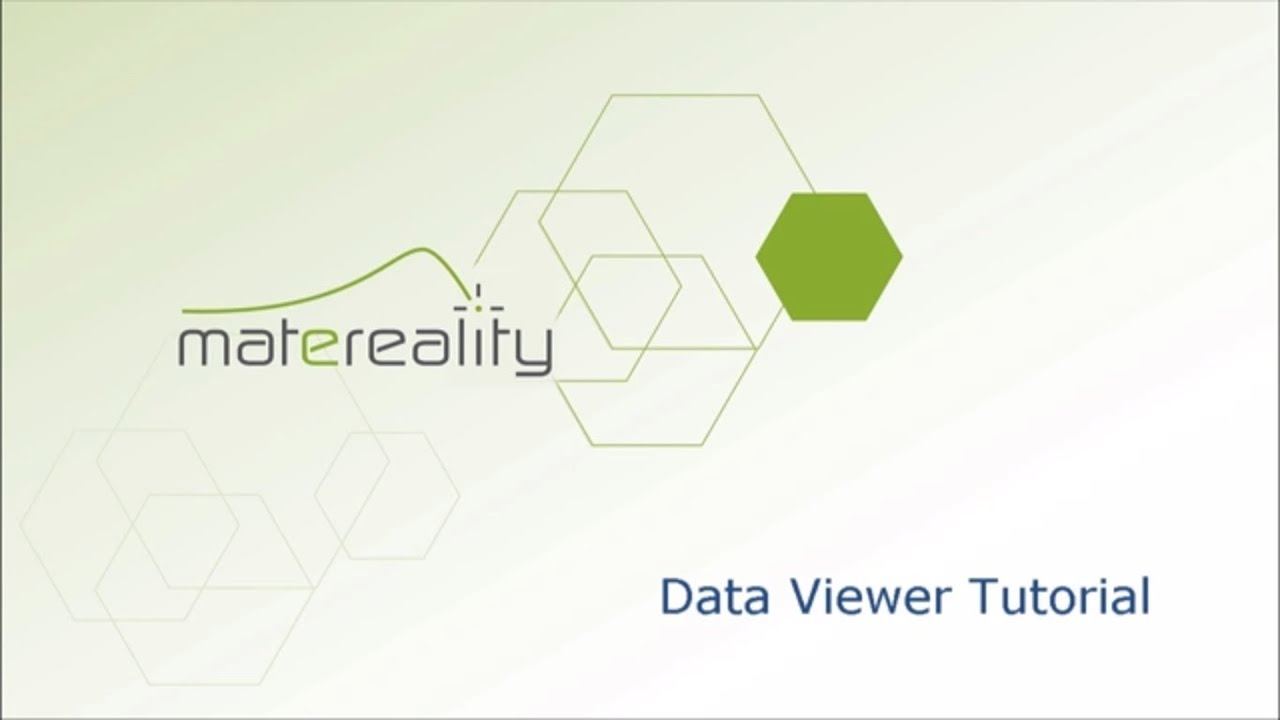 Matereality Tutorial: DataViewer - One Module - Over 20 data management tools - YouTube