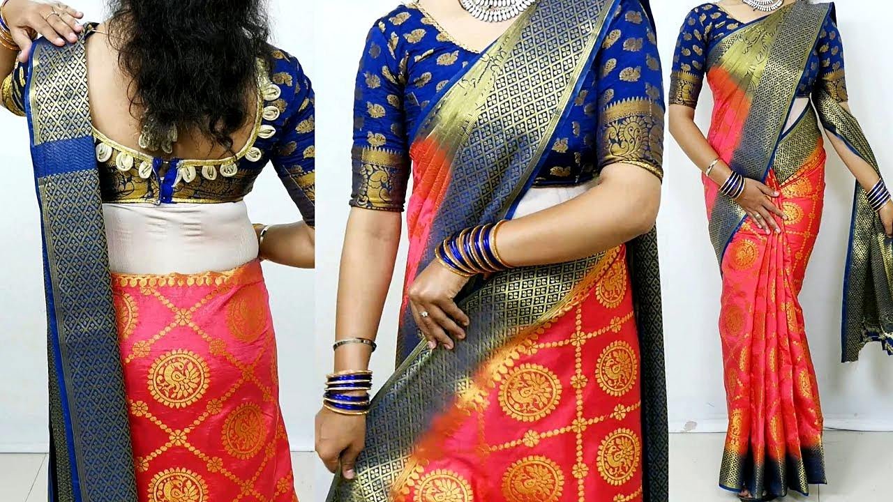 How to get perfect shoulder pleats | Saree draping for indian wedding ...