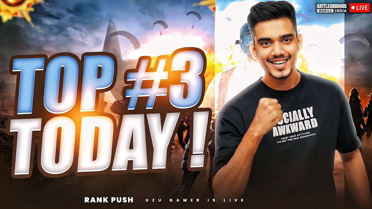 TOP 3 FINALLY | CONQUEROR RANK PUSH DAY - 29 | BGMI LIVE | UZU GAMER ...