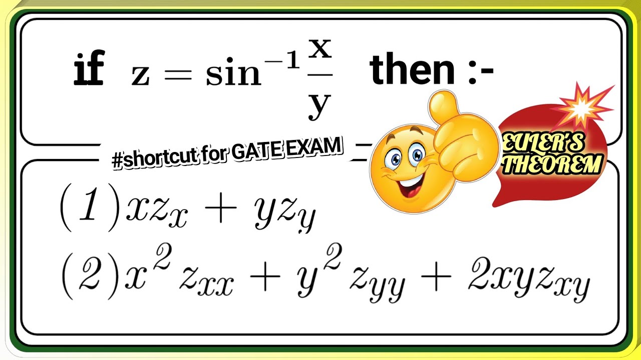 Euler's theorem | Partial derivatives | #maths - YouTube