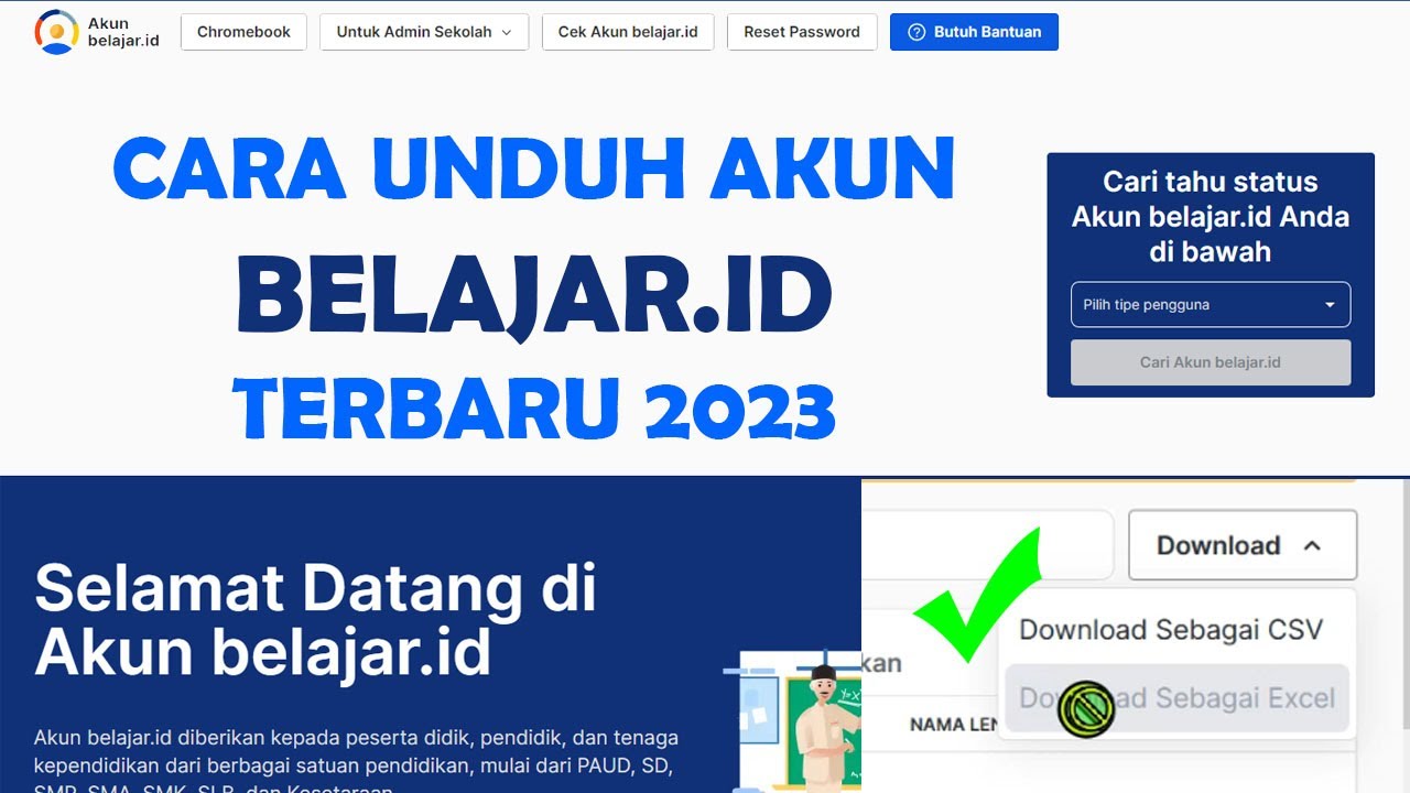 Cara Unduh Akun Belajar.id Terbaru 2023 - YouTube