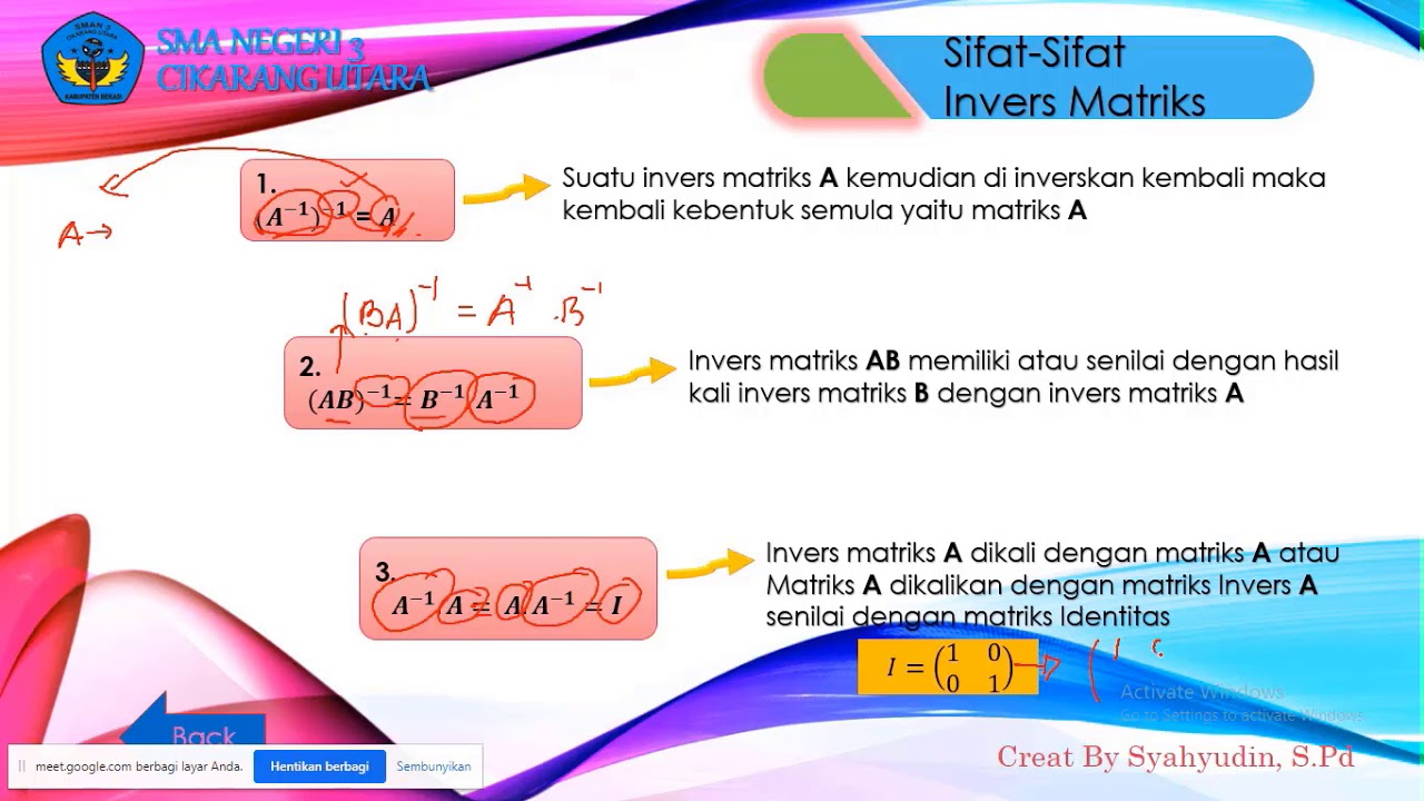 Invers Matriks Ordo 2x2 - YouTube