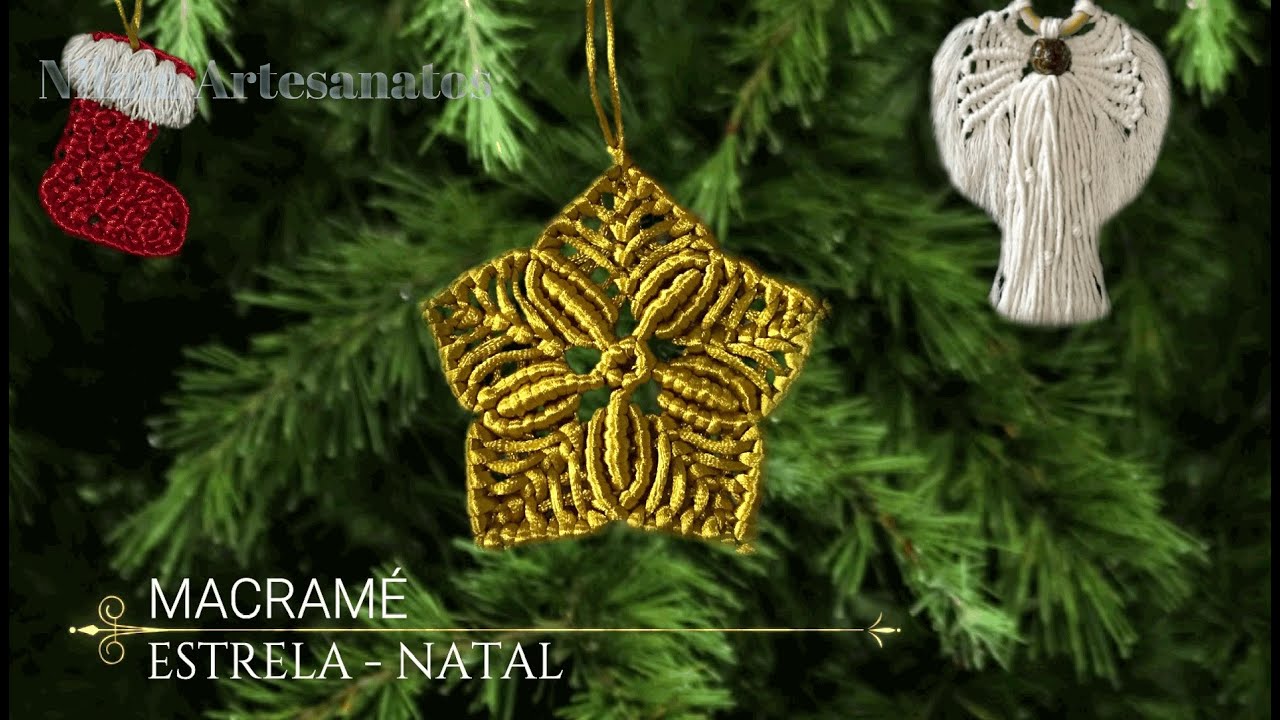Macramé - Decoração Natal - Estrela passo a passo - YouTube