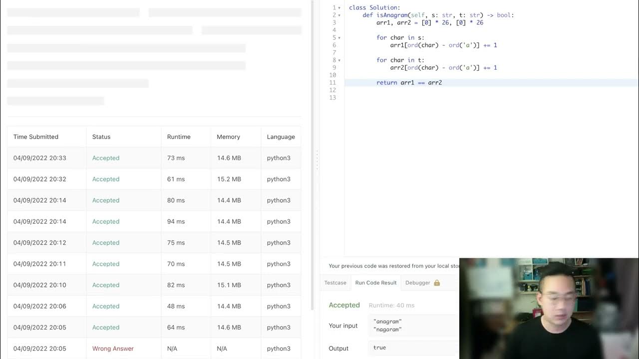Valid Anagram - Neetcode150 Series: (2 of 150) - YouTube