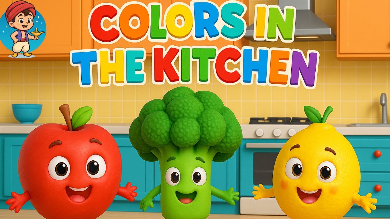 Colors in the Kitchen 🍎🥦🍋 | Learn Colors with Fun Food Rhymes! | 3D ...