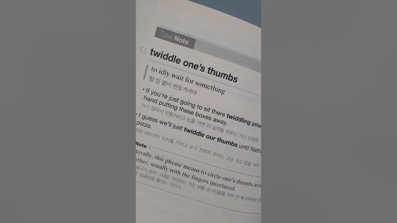 twiddle one's thumbs - YouTube