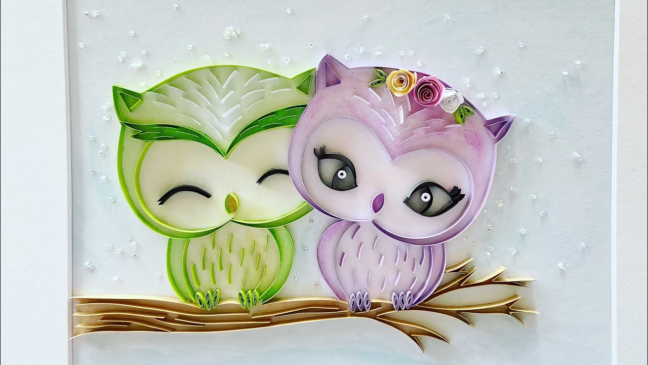 Cute Quilling Owl Couple πππ Progress Video Youtube