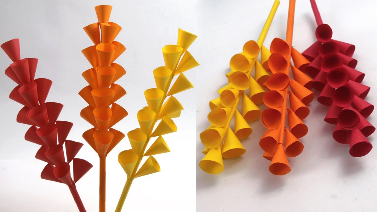 Easy DIY Paper Stick flower /How to Make Beautiful Stick Flower /Paper ...