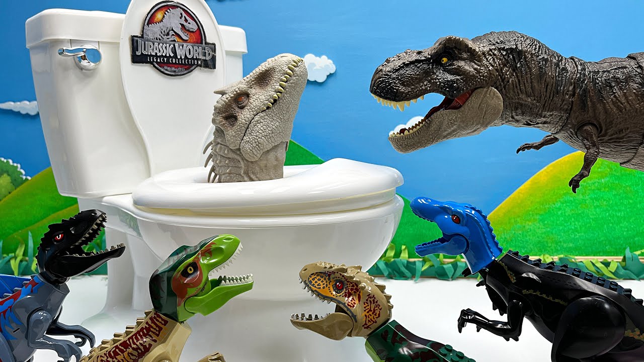 Dinosaur Toilet Fun Movie - Fiding Dinosaur Heads | Tyrannosaurus ...
