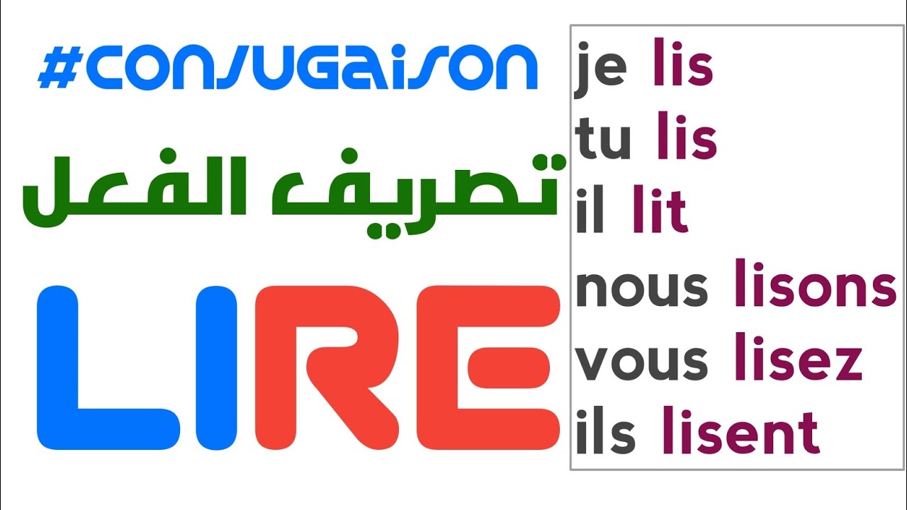 تصريف الفعل Lire لجميع الأزمنة و تركيبه في جمل Youtube