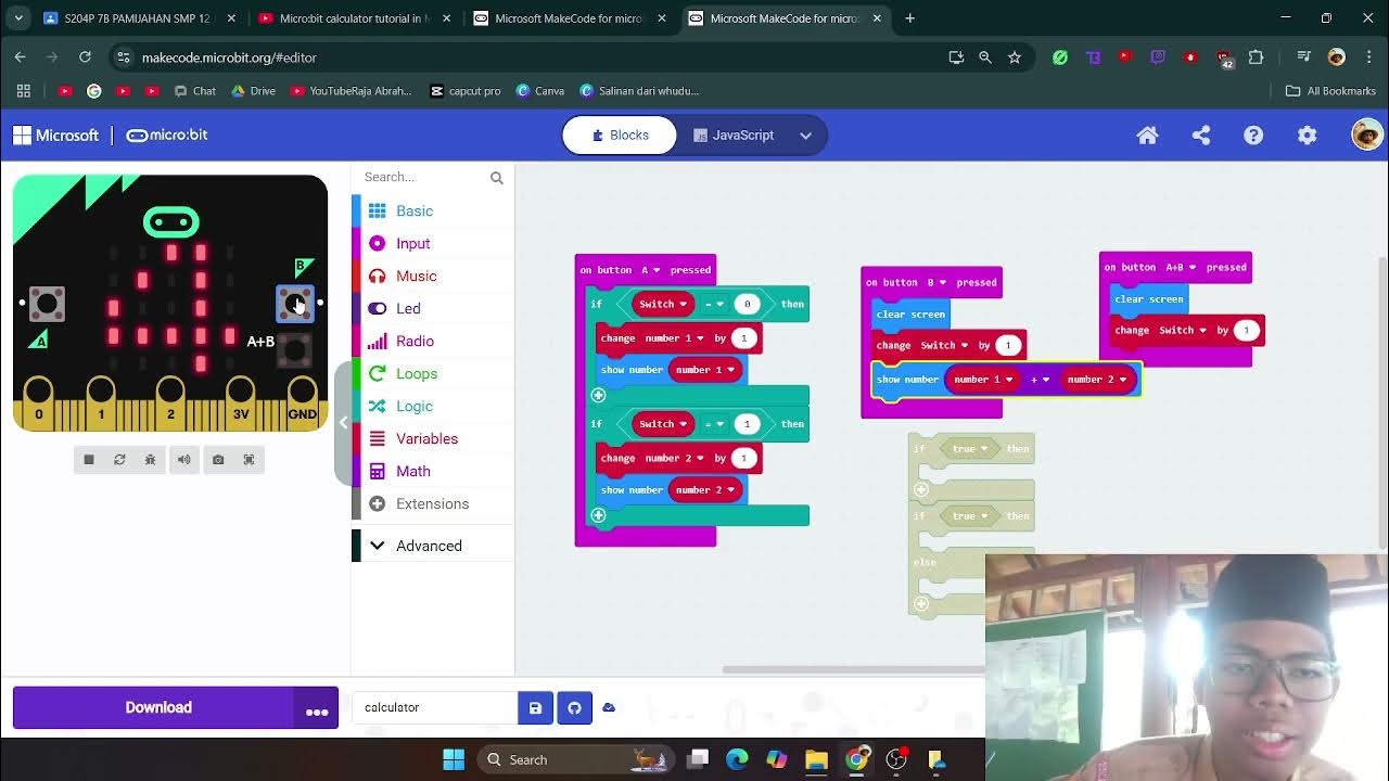 tutorial for microbit calculator - YouTube