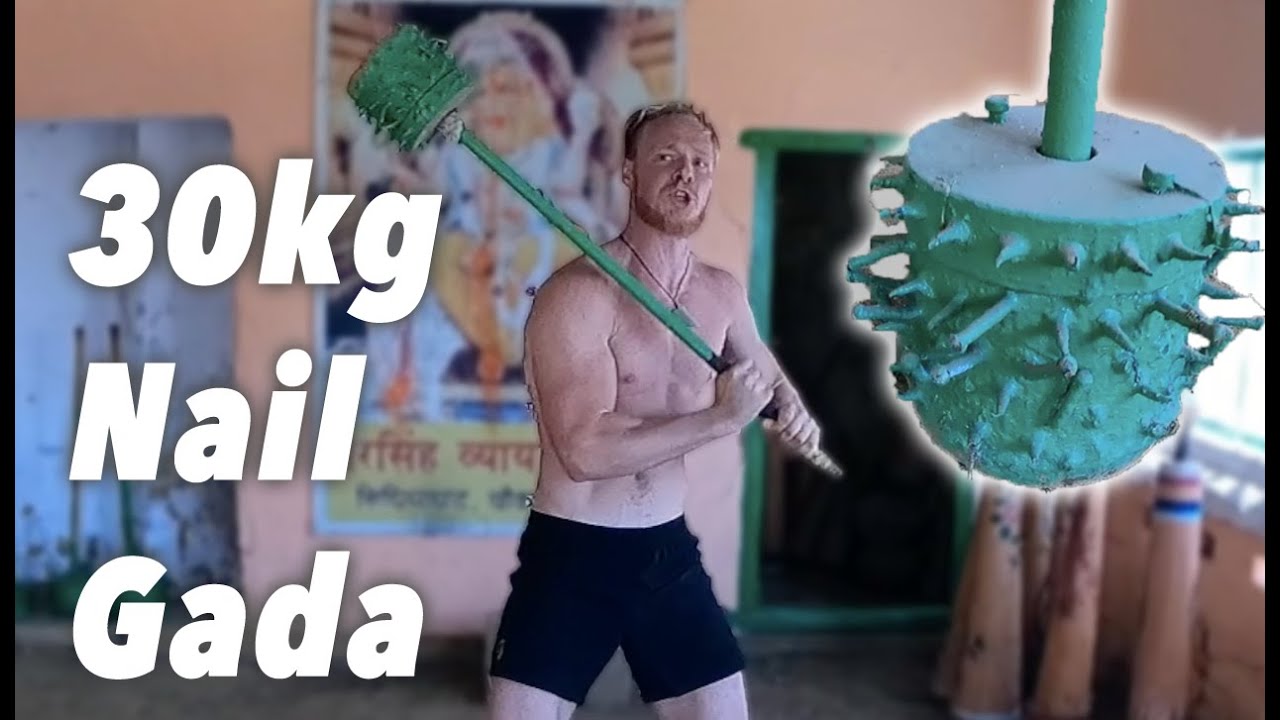 30kg Nail Gada | Varanasi Akhara | Most Dangerous Gada - YouTube